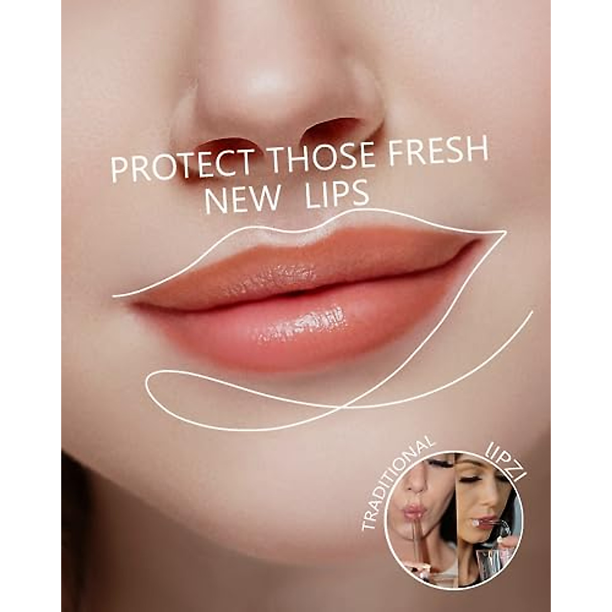 Lipzi - Anti Wrinkle Straw - Glass anti-wrinkle drinking straws for 40oz Tumbler, Clear Reusable Straws with Cleaning Brush - Eco-Friendly Alternative to Plastic - Cleaning Brush Included - 2 Pack