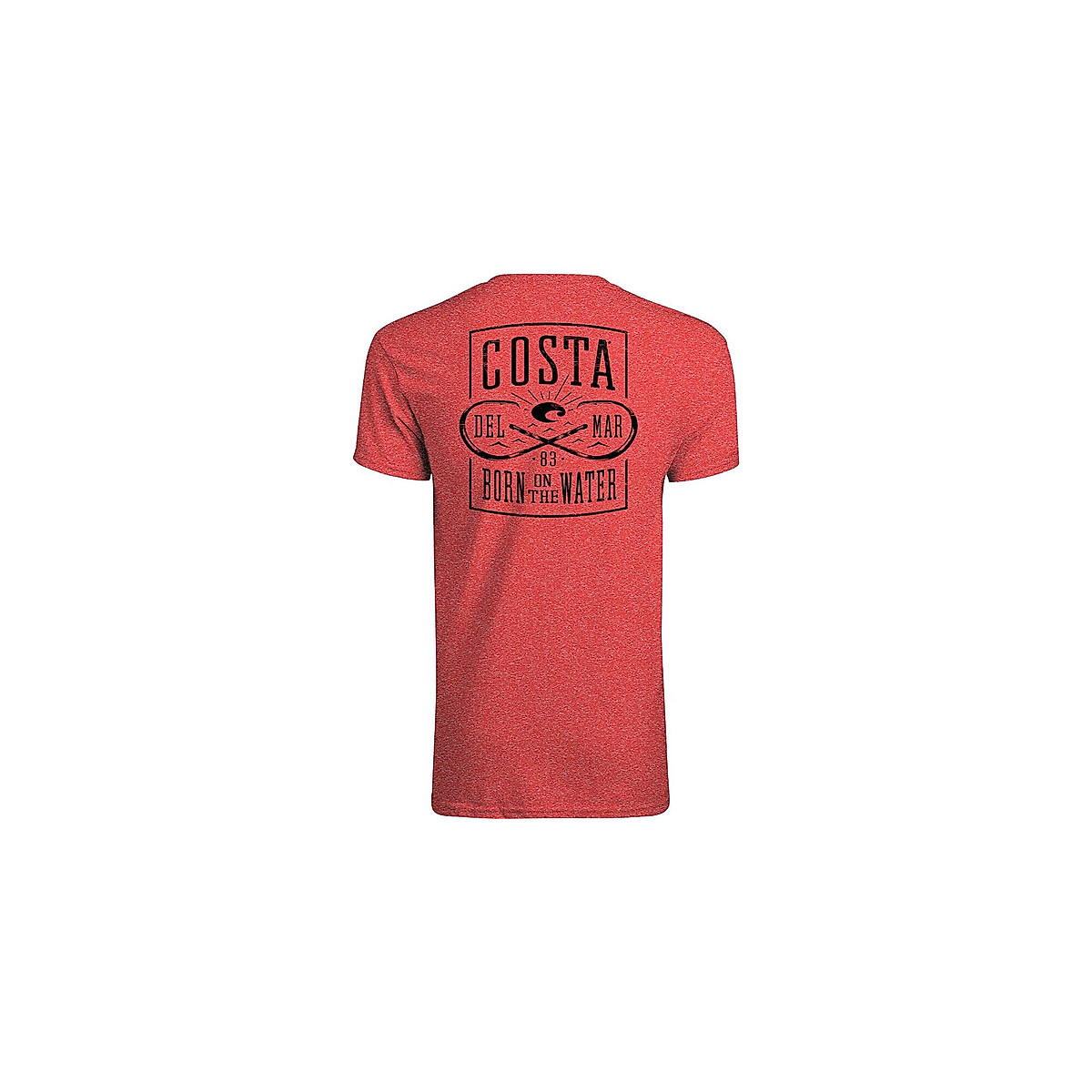 Costa Del Mar mens Fury Blend Short Sleeve Crewneck T Shirt, Red Heather, Large US