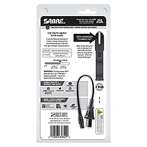 SABRE 2-in-1 Stun Gun with Flashlight and Anti-Grab Bar Technology, Painful 1.250 µC Charge, 120 Lumens, Rechargeable Battery, Safety Switch, Includes Wrist Strap and Belt Holster