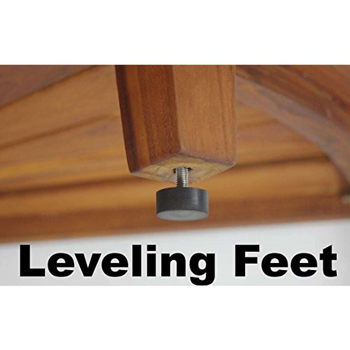 AquaTeak Patented Sula Rectangle Three Tier Teak & Stainless Bath Stand