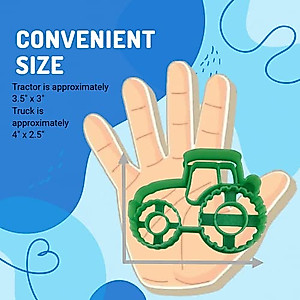 TRACTOR COOKIE CUTTER WITH FARM TRUCK Classic Old Vintage Ranch Truck And Tractor Country Farm Equipment Cookie Cutters Made In The USA (2 Pack)