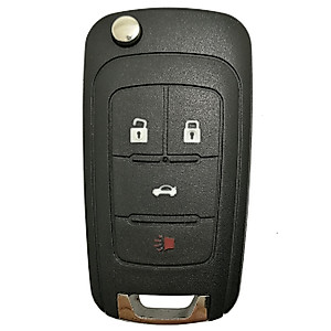 Key Fob Cover Case Shell with Keychain Fit for Chevrolet Chevy Cruze 2010 2012 2011 2014 Camaro Impala Aveo Epica Lova Keyless Entry Flip Remote Car Key Housing (1)