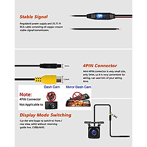 Upgraded Backup Camera for Car AHD Back up Night Vision Reverse Camera IP69 Waterproof Rear Front View Reversing Camera 140° Wide Angle CVBS|AHD Rearview License Plate Camera for Pickup Truck SUV RV