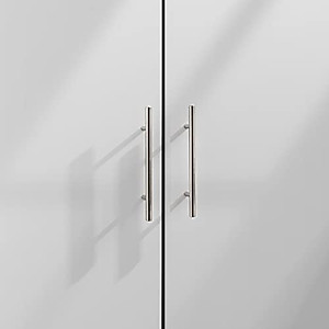 Prepac Elite 2 Door Standing Storage Cabinet, 16" D x 32" W x 65" H, White