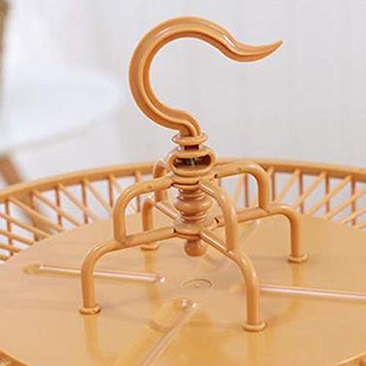 Round Bird Cage, Plastic Bird House Carrier, Vintage Style Hanging Bird Cage with 2 Feeding Cups for Small Birds Parrot (30cm in Diameter)