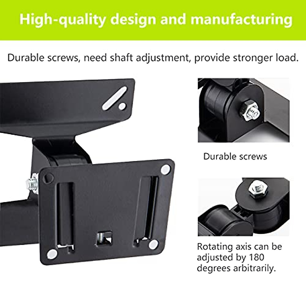 Tengsun Wall Mount TV Monitor Bracket with Tilts and Extends for Most 14-27 Inch LED LCD OLED Screens,75 100 VESA Compatible,Max 40lb Capacity (14in-24in)
