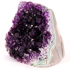 Extreme Rocks & Fossils Amethyst Cluster - .5 to 1 pounds of Powerful, deep Purple Crystals. Geode from Uruguay. Includes Bonus 3 inch Selenite Wand