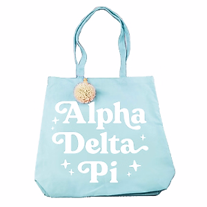 Sorority Shop Alpha Delta Pi Retro Pom Pom Tote Bag