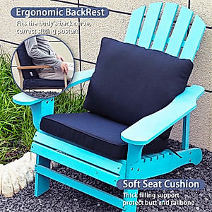 JMKaixin Outdoor Seat/Back Deep Chair Cushion Set for Patio Furniture - Lounge Chair Cushions with Zipper - Water-Resistant Patio Chair Cushions 22x22