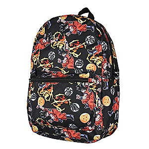Bioworld Dragon Ball Z Backpack Goku Fighting Stance Backpack Laptop School Travel Backpack