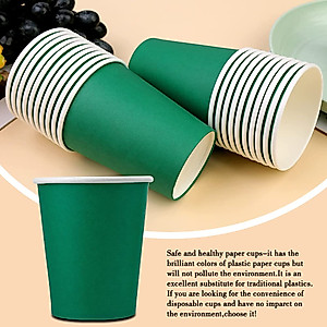 Fedmut Disposable Paper Cups Green Paper Cups 8oz 50 Pack, Hot Paper Cups,Paper Drinking Cups Ideal for Home,Picnic