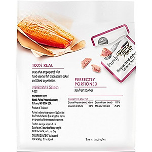 Fancy Feast Cat Treats - Natural Hand-Flaked Salmon Treats - 10 Count Treats Per Pouch - Pack of 4 Pouches