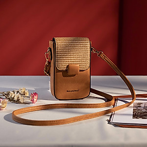 Montana West Small Crossbody Cell Phone Purse for Women RFID Blocking Cellphone Wallet Purses Travel Size MWC-207TAN