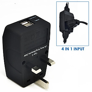 Ceptics UK Travel Adapter Plug with USB , Dual USB with 2 Inputs - Perfect for Traveling to England, Hong Kong, Uae, Dubai (Type G)