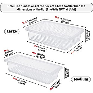 77L Food Storage Container, (3-Pack) Plastic Food Containers with Removable Drain Plate and Lid, Stackable Portable Freezer Storage Containers - Tray to Keep Fruits, Vegetables, Meat and More (Large)