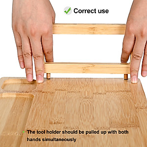 Lexda Bamboo Cheese Board and Knife Set - 14” x 11” Large Charcuterie Boards Set, Cheese Tray Platter Servers with Clasp Knife Holder, Gift for Anniversary, Housewarming, Christmas, Thanksgiving