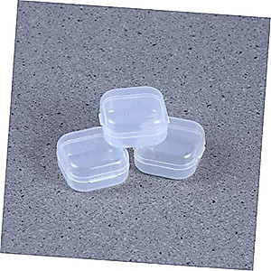 CLISPEED Transparent Plastic Box 192 pcs Plastic Containers Beads Display Bead Hinged Case Storage Lids Multipurpose Jewelry Square Clear Rectangular with S Beads Storage Containers Box