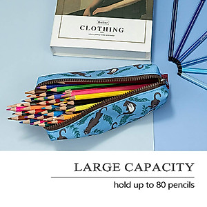 LPakin Cute Otter Canvas Pencil Case Canvas Pen Bag Pouch Gadget Stationary Case Makeup Cosmetic Bag Kawaii Box