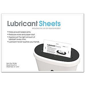 Shredcare Paper Shredder Lubricant Sheets SCLS6 (Pack of 6) 8.5" x 6"