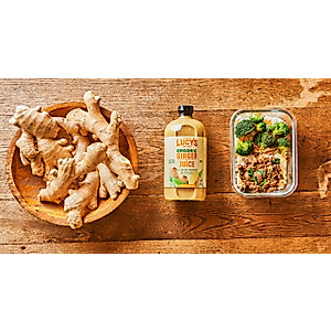 Lucy's Family Owned - PERUVIAN Organic 99% Pure Ginger Juice, 34 oz. Glass Bottle (Made From Fresh Pressed)