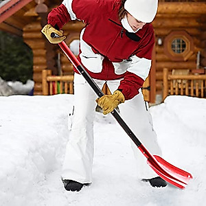 43" Aluminum Snow Shovel for Car Trunk Emergency, 4 Sections Collapsible Design Garden/Sport Utility Shovel Portable Snow Scoop Sand Mud Snow Removal Tool for Camping & Outdoor Activities (Red)