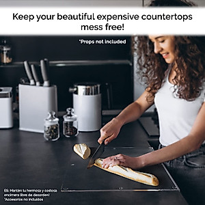 Clear Acrylic Cutting Board 16" x 15" Countertop Charcuterie Chopping Block with Lip and Several Rubber Bumpers by Marketing Holders