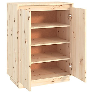 VRAXO Shoe Cabinet 23.6"x13.8"x31.5" Solid Wood Pine,Shoe Racks & Organizers-31.79lbs