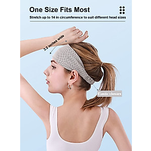SUJAYU Sweatbands for Women, 4 PCS Womens Headbands Sweat Bands Headbands for Women, Workout Headbands for Women Non Slip, Wide Headbands for Women Hair Wrap Hair Accessories for Women