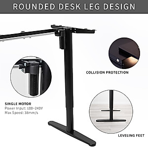 VIVO Compact Electric Stand Up Desk Frame for 39 to 80 inch Table Tops, Single Motor Ergonomic Standing Height Adjustable Base with Memory Controller, Black, DESK-E151EB