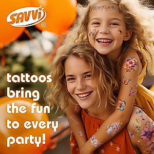 Savvi - 50 Paw Patrol Temporary Tattoos: All Characters, Skin-Safe Ink, Great for Birthday Parties, Gifts for Boys and Girls Ages 4-12+, Made in the USA [6 sheets, 50 count]