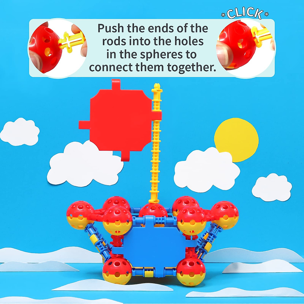 SUPA STEM Click Builders Kids Building Toys | 160 pcs Building Toys for Kids Ages 3-5, 6, 7 and Building Blocks for Kids Ages 4-8 | Educational Kids Construction Toys for 3 Year Old Boys and Girls +