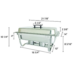 Thunder Group 8 quart full size folding stand chafer, stainless steel, comes in each