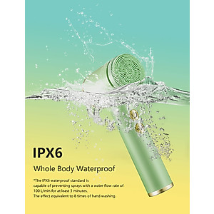 6 in 1 Face Brushes for Cleansing and Exfoliating,Spin Facial Cleansing Brush with LED Display,Electric Face Cleansing Brush,Rechargeable Facial Cleansing Brush with 6 Heads BSROLUNA(Fruit Green)