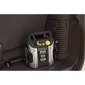 STANLEY J509 Portable Power Station Jump Starter: 1000 Peak Amp Battery Booster, USB Port, Battery Clamps