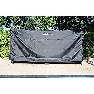 Woodhaven 8 Foot Waterproof Full Cover - Covers 1/2 Cord Outdoor Firewood Rack - Reinforced Vinyl With Velcro Straps - Keeps Logs Dry (Black)