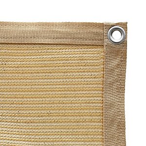 Shatex 90% Shade Fabric 10x 12ft Sun Shade Cloth with Grommets for Pergola Cover Canopy Wheat, 12 Bungee Balls