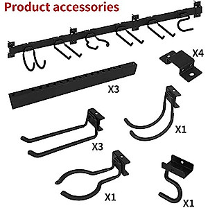 Homydom Wood Organizer and Lumber Storage Metal Rack & Garage Storage System Utility Organizer Wall Amount with Hooks