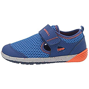 Merrell Bare Steps H20 Water Shoe, Blue/Orange, 8 US Unisex Little Kid