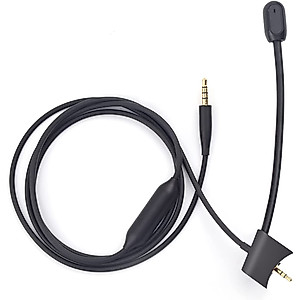 Learsoon Boom Microphone Cable QC35 Replacement Cord for Bose QuietComfort 35 & QuietComfort 35II(QC35II) Headphones, Gaming Mic with Mute Black 120CM/4FT