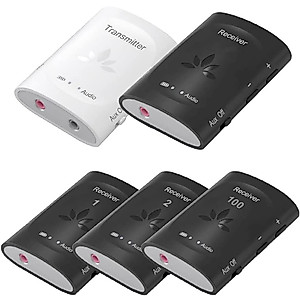 Avantree Audiplex 2403s & TR2403S Receiver, Bundle: Multiple Wireless Transmitter & Receiver, Scalable to 100PCS Headphones/Speakers