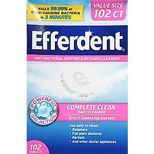 Efferdent Denture Cleanser Tablets, Complete Clean, 102 Tablets