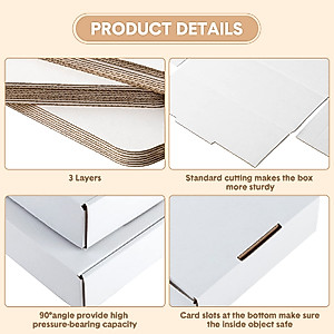 Gersoniel 100 Pcs Small Shipping Boxes 6 x 6 x 2 Inches Christmas Gift Shipping Corrugated Cardboard Mailing Boxes for Small Business Cardboard Corrugated Mailer for Packing(White)