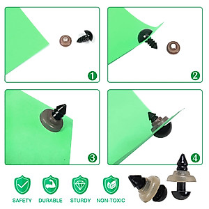 TOAOB 150pcs 6mm Black Plastic Safety Eyes Crafts Safety Eyes with Washers for Stuffed Animals Amigurumis Crochet Bears Doll Making