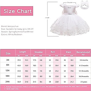 3M-3T Toddler Baby Girls Dress Pageant Wedding Flower Girls Dress Formal Gowns Embroidered Lace Dress + Headwear