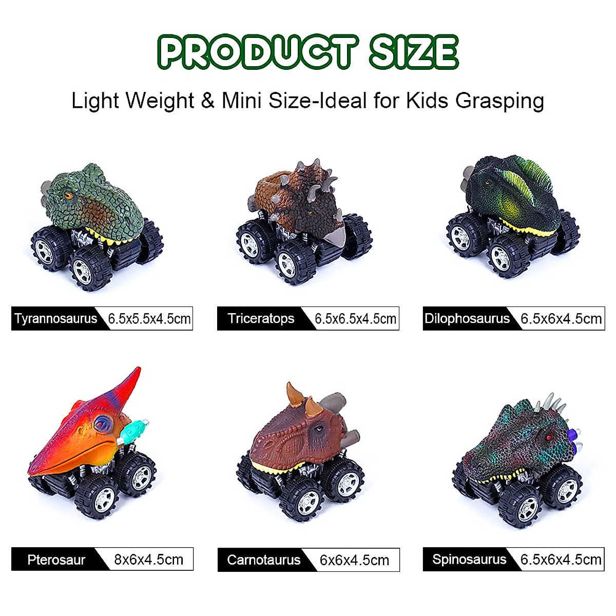 Dinosaur Toys for 3 Year Old Boys Girls, 6 Pack Dino Pull Back Cars Toys for 5 Year Old Toddlers, T-Rex Dinosaur Games Monster Trucks for boys, Christmas Birthday Gifts for Kids Age 3 4 5 6 7 Years