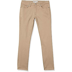 Amazon Essentials Men's Skinny-Fit 5-Pocket Stretch Twill Pant, Khaki Brown, 32W x 30L