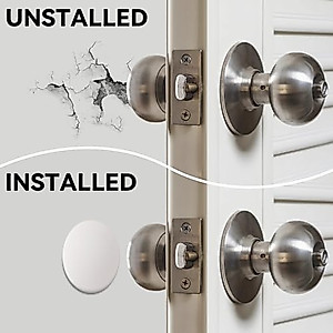 JULBEAR Door Stopper Wall Protector, 12PCS Door Knob Stoppers Wall Protector with Strong Back Adhesive,Quiet, Shock, Absorbent Silicone, Door Handle Bumpers and Protect Wall Surfaces (Round 2 inch)