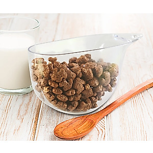 HOME-X Cereal Scoop, Plastic Scoop for Canisters and Containers of Food, Coffee, or Detergent, One-Cup Capacity, 5 1/4" L x 2" W x 2 3/4" H, Clear