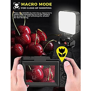 4K Digital Camera, Autofocus 48MP Vlogging Camera for YouTube with Flip Screen Cameras for Photography with Batteries, Fill Light, Mini Tripod Accessories