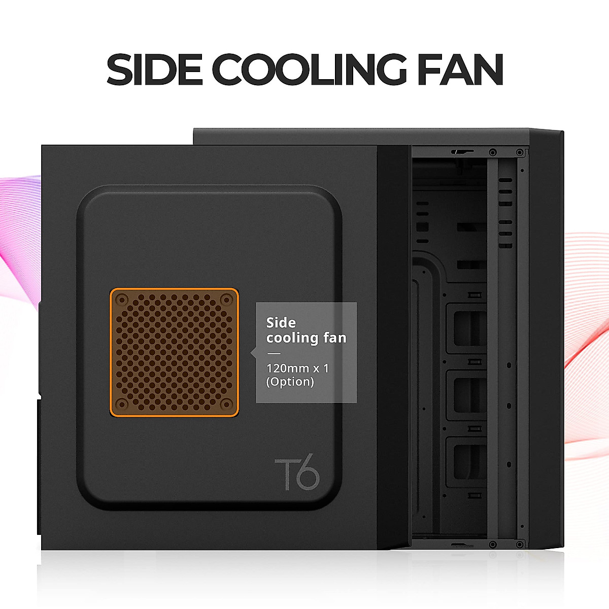 Zalman T6 ATX Mid Tower Computer PC Case, Pre-Installed 120mm Fan, 5.25 ODD, USB 3.0, Patterned Mesh Design, mATX ITX for Gaming Workstation, Black